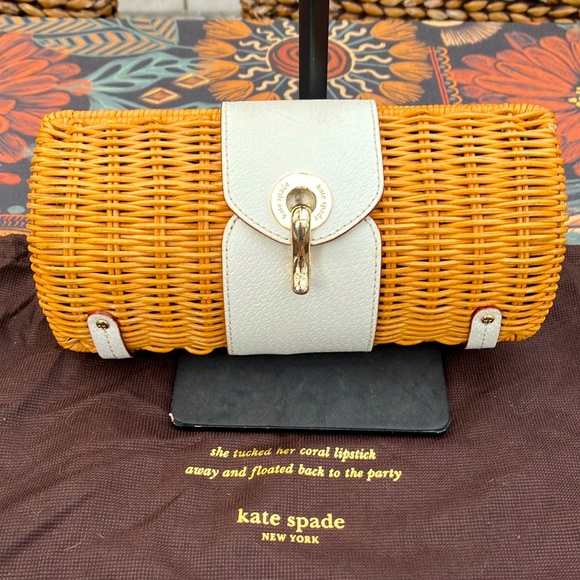 kate spade | Bags | Kate Spade Wicker Rattan Basket Clutch Bag | Poshmark